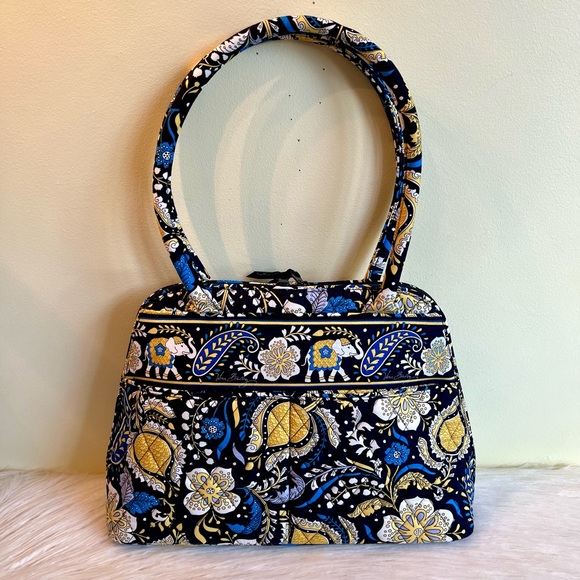 Vera Bradley | Bags | Vera Bradley Ellie Blue Elephant Bowler Bag ...